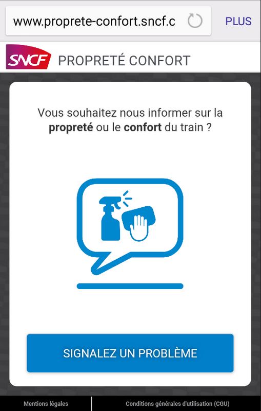 Signaler les défauts de propreté et confort via les QR codes à bord